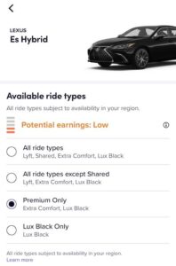 Lyft drivers: Extra Comfort replaced Lux and Preferred! - Ridesharing ...